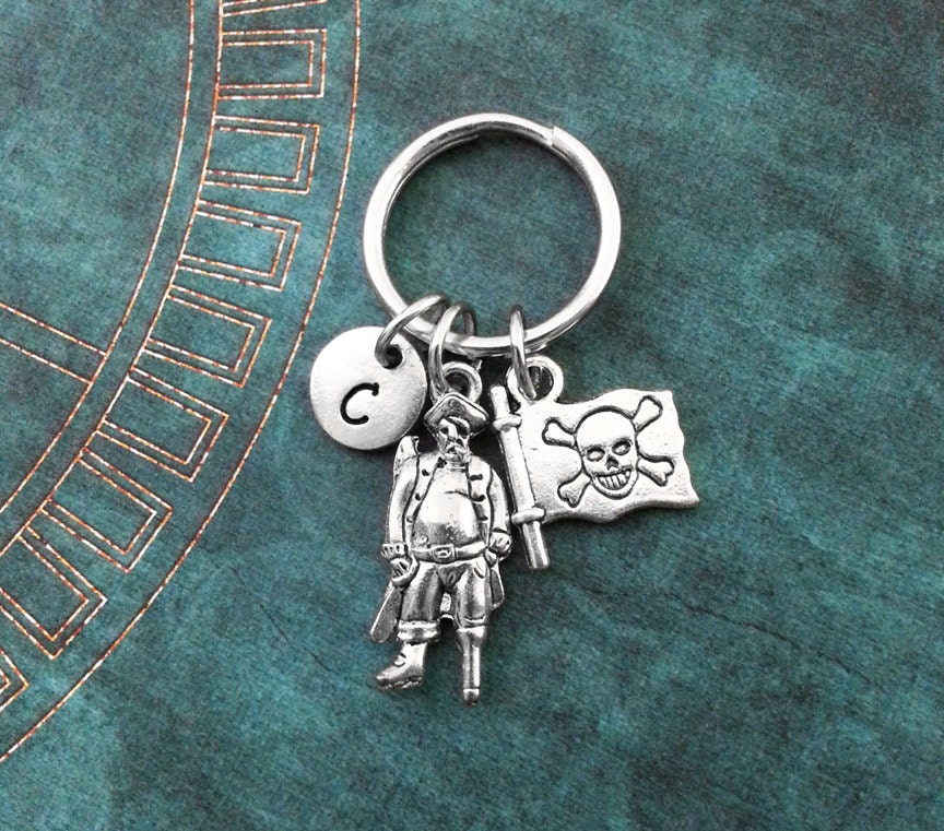 Pirate Keychain SMALL Pirate Flag Keyring Personalized - Etsy