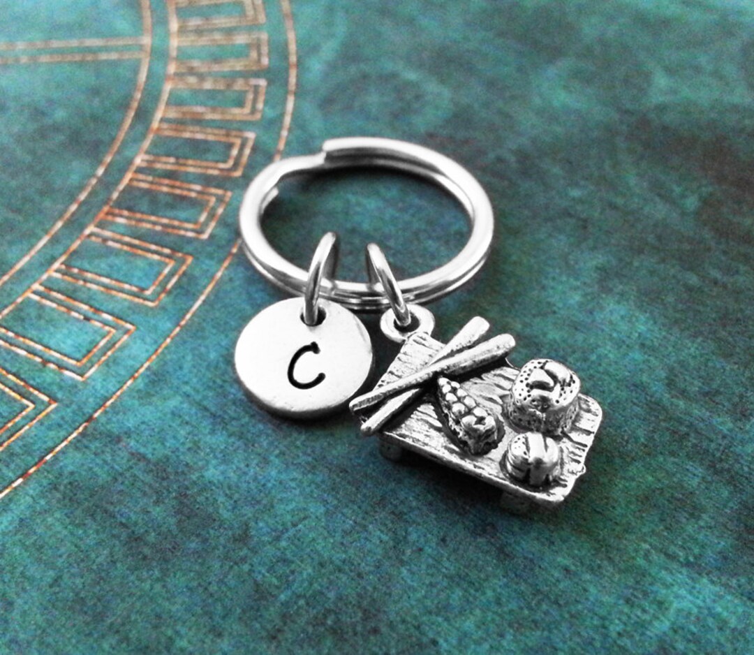 Sushi Keychain VERY SMALL Sushi Keyring Personalized Keychain Silver ...