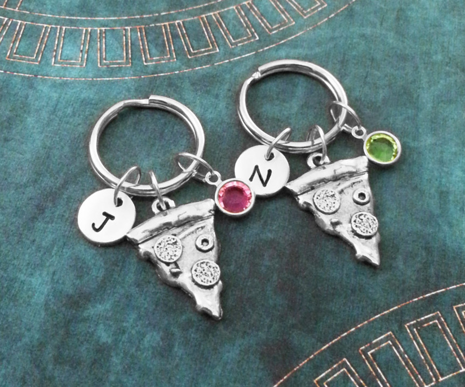 Pizza Keychain SMALL Silver Pizza Slice Keychain Personalized | Etsy