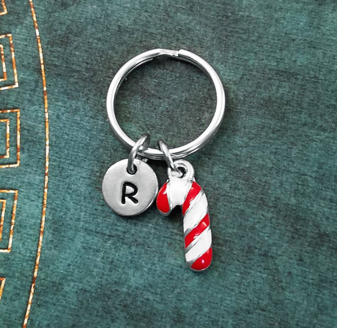 Candy Cane Keychain VERY SMALL Candy Cane Keyring Candy | Etsy