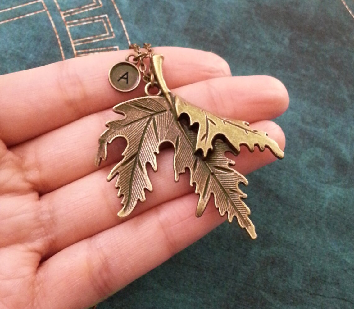 Maple Leaf Keychain LARGE Leaf Keyring Personalized Keychain Bronze ...