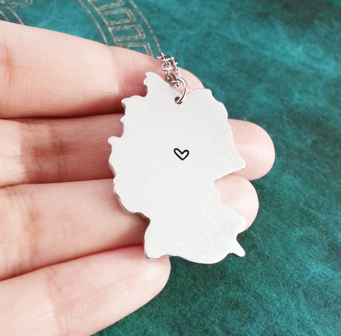Germany Keychain Personalized Hand Stamped Germany Keyring Long ...