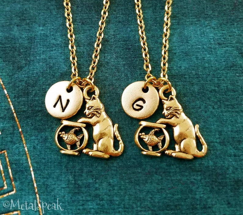 Cat Keychain SET of 2 SMALL Cat Charm Keychains Cat Keyring Sisters ...