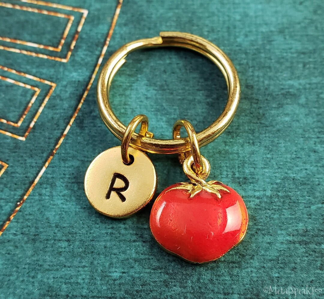 Tomato Keychain SMALL Red Tomato Pendant Charm Keychain Gardening Gift ...