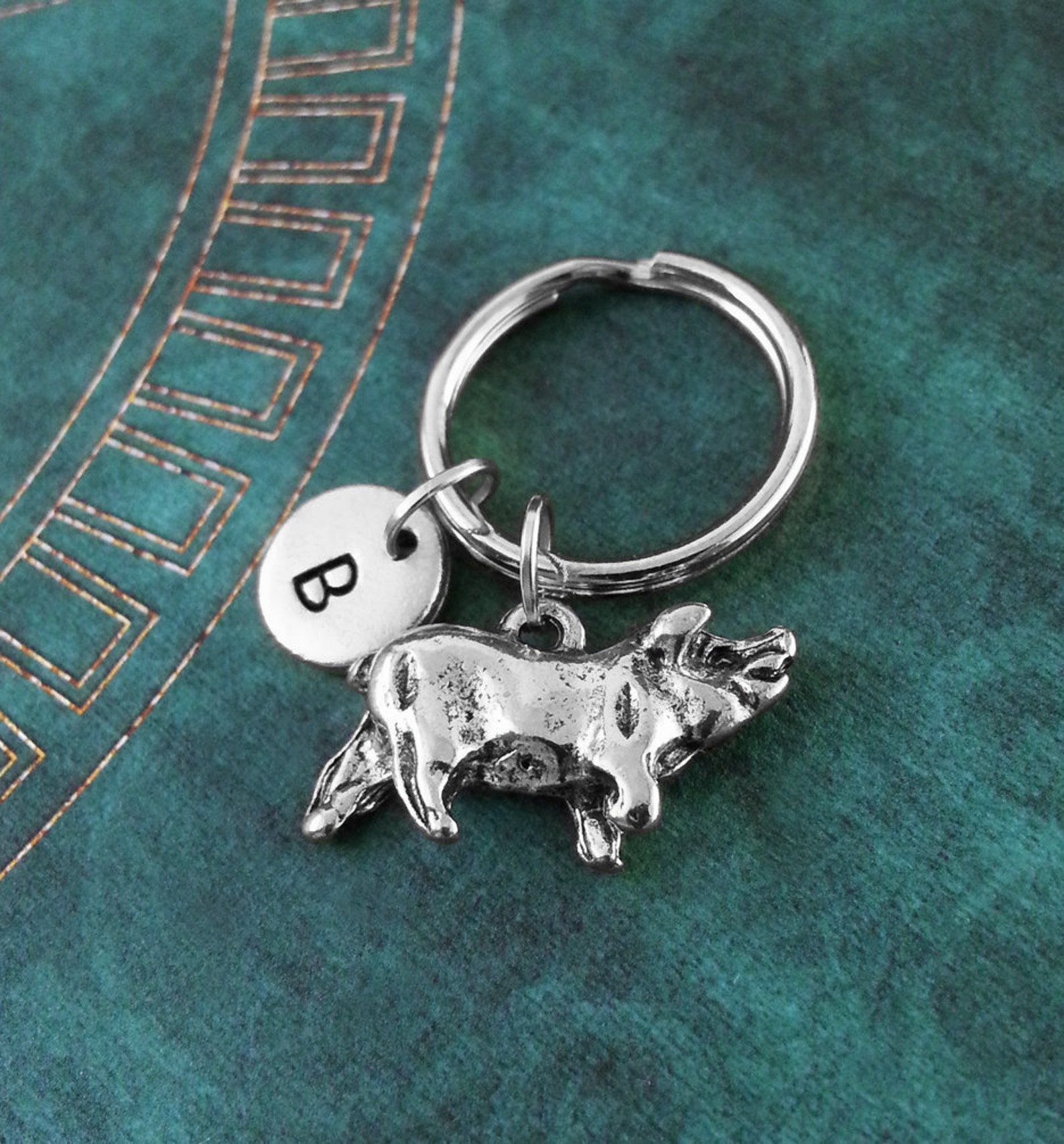 Pig Keychain VERY SMALL Pig Keyring Personalized Keychain | Etsy