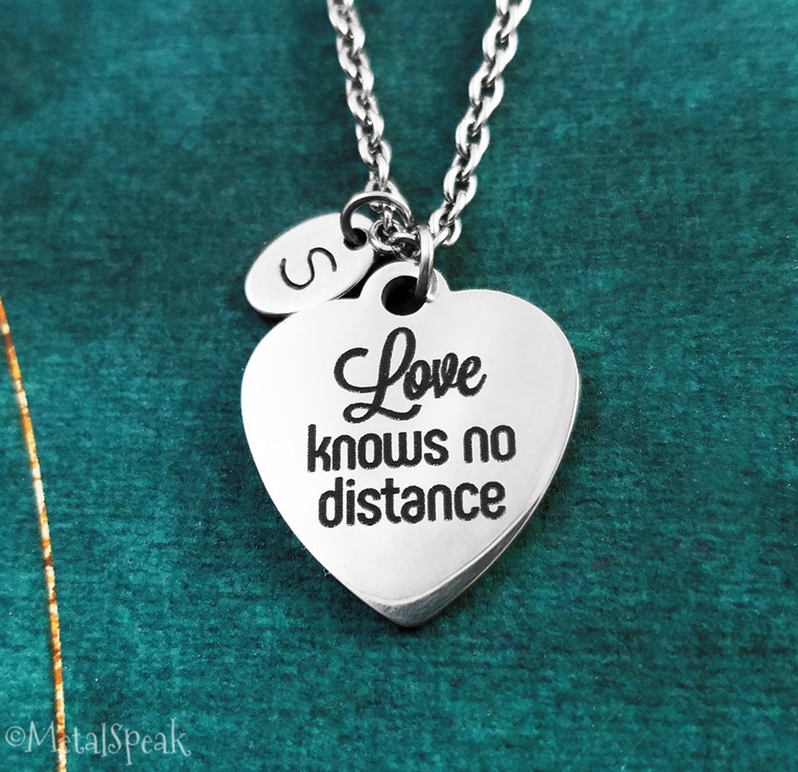 Love Knows No Distance Keychain SMALL Engraved Keychain | Etsy