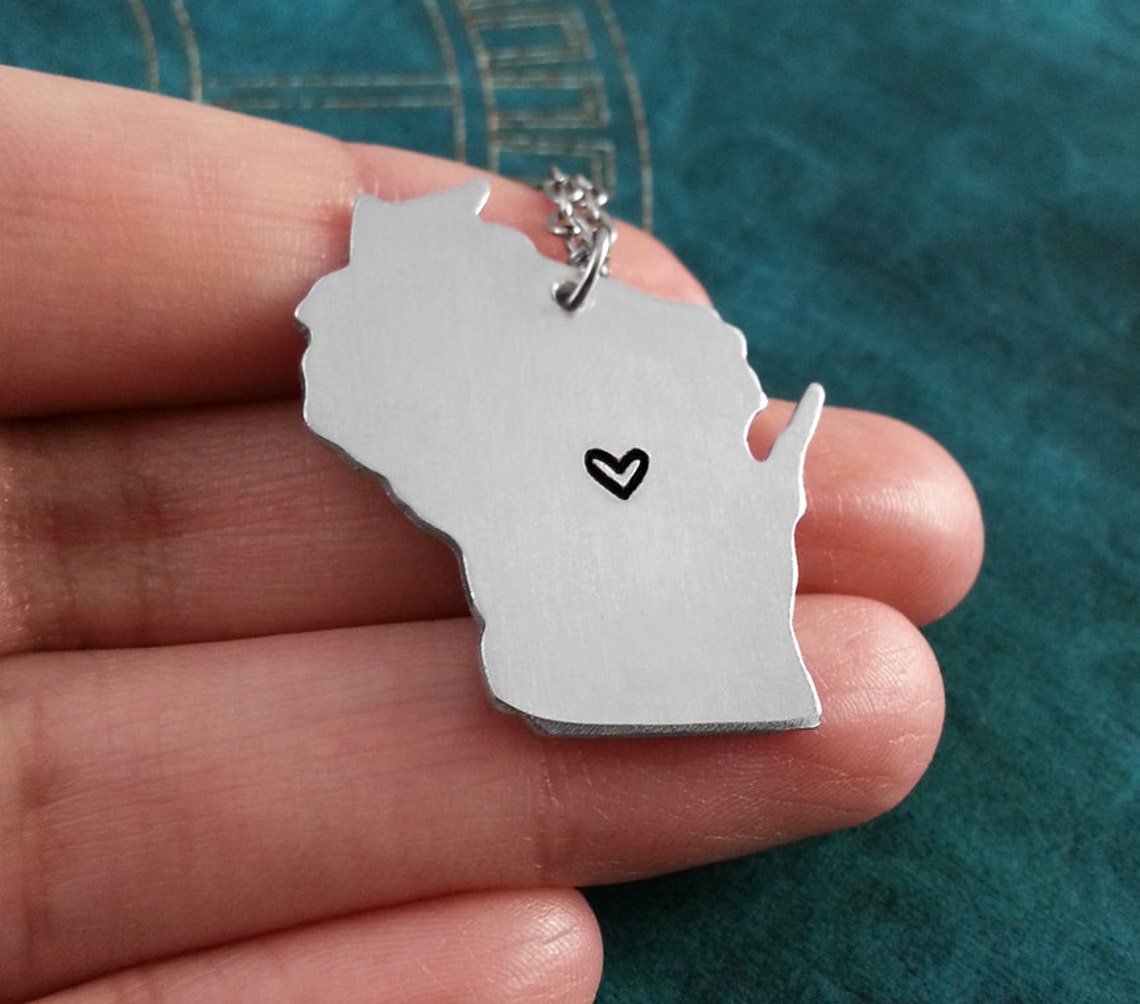 Wisconsin Keychain Personalized Hand Stamped Wisconsin Keyring - Etsy