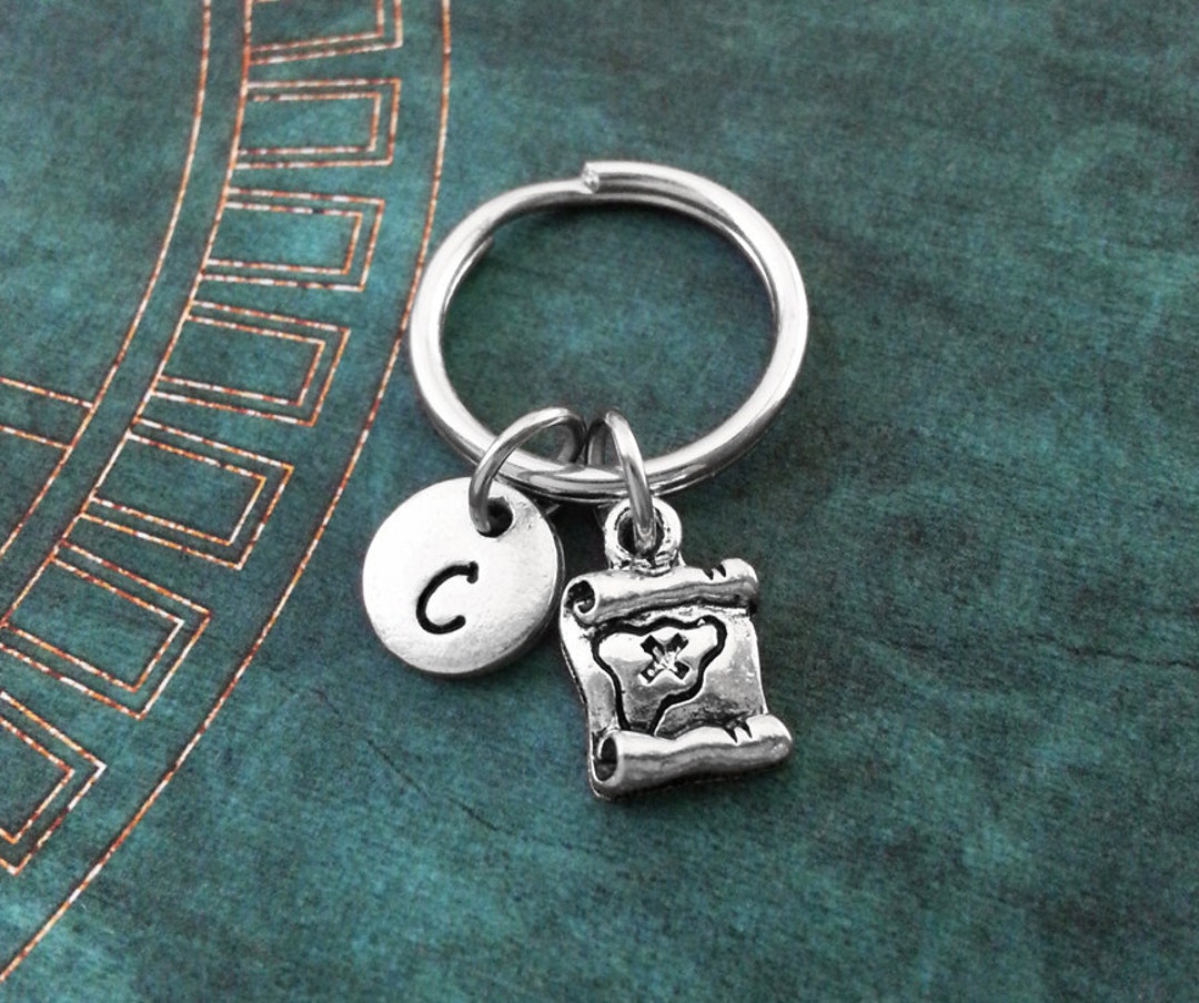 Treasure Map Keychain VERY SMALL Treasure Keychain Personalized ...