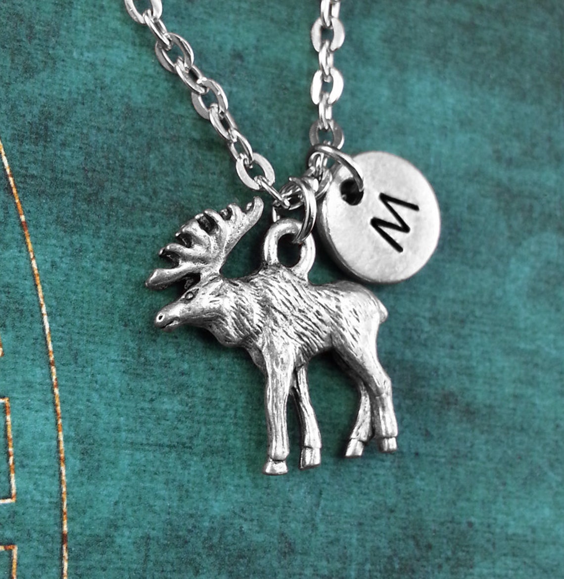 Moose Keyring Personalized Necklace Abstract Moose Keychain - Etsy