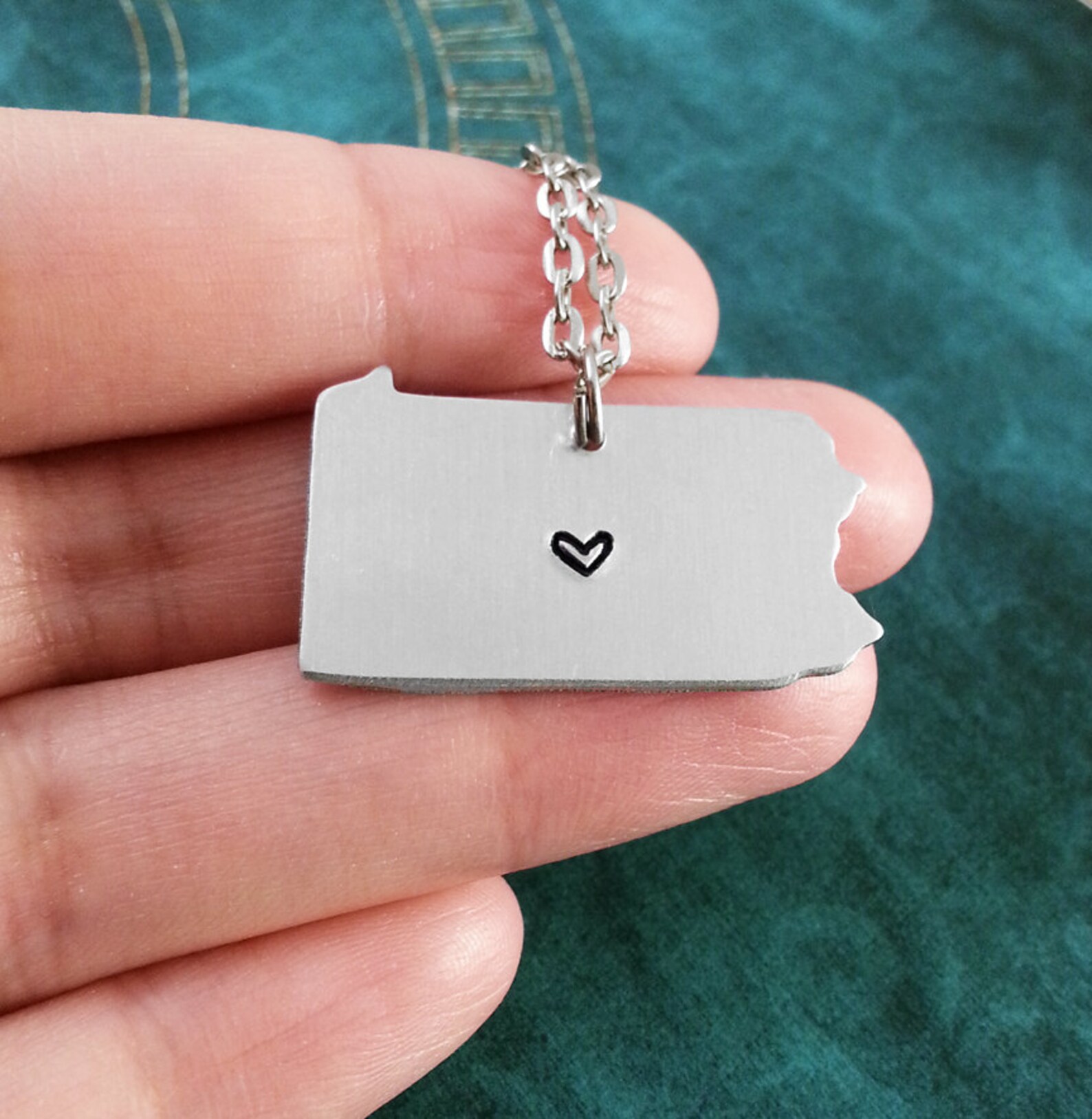 Pennsylvania Keychain Personalized Hand Stamped Pennsylvania - Etsy