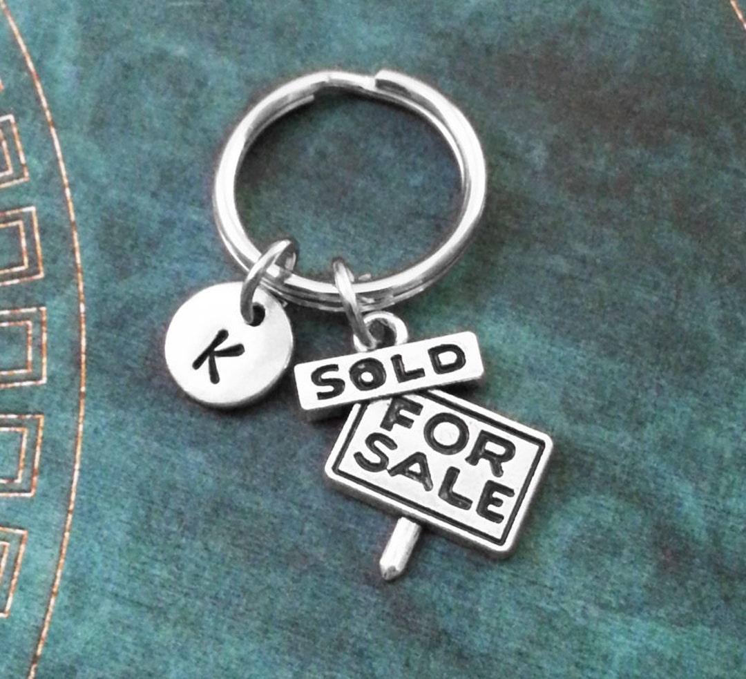 For Sale Keychain VERY SMALL Silver for Sale Sign Keyring Sold House ...