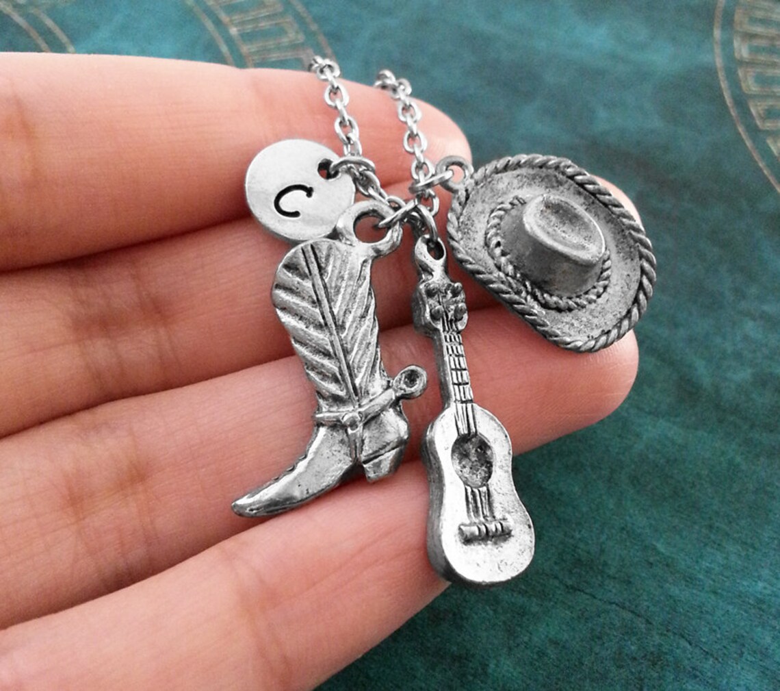 Cowboy Hat Keychain SMALL Acoustic Guitar Country Music - Etsy
