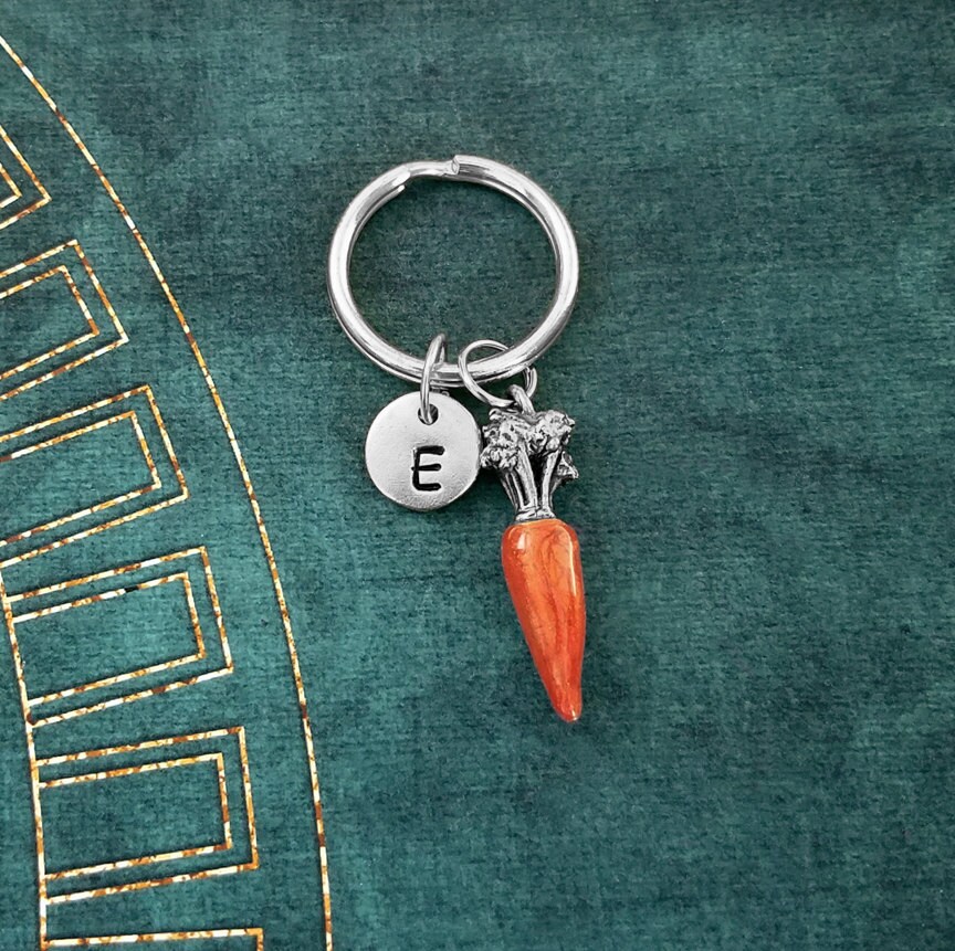 Carrot Keychain VERY SMALL Personalized Carrot Keyring Carrot - Etsy