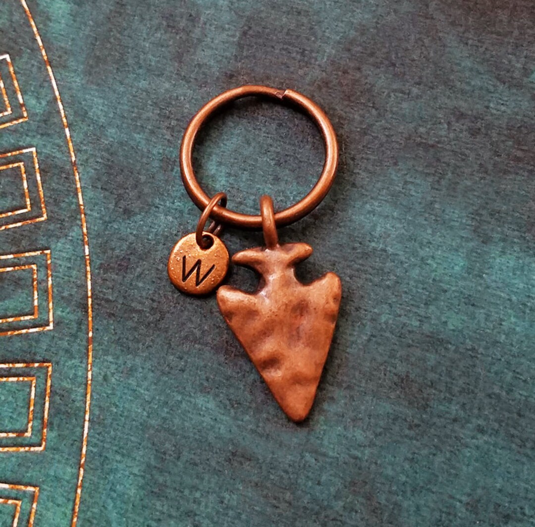 Arrowhead Keychain SMALL Copper Arrowhead Keyring Personalized Keychain ...