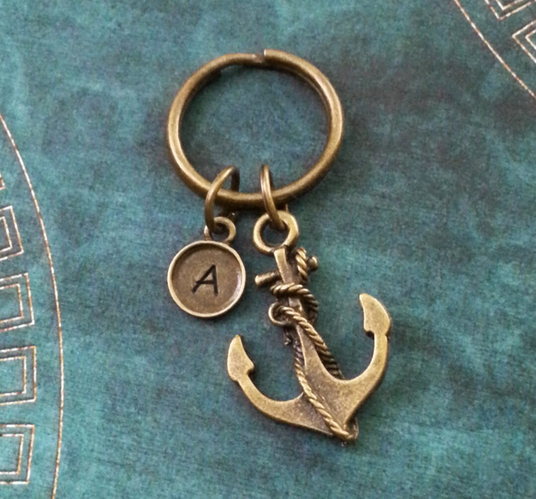 Anchor Keychain SMALL Bronze Anchor Keyring Ship Keychain Ship's Anchor ...