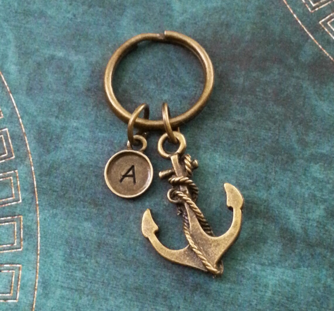 Anchor Keychain SMALL Bronze Anchor Keyring Ship Keychain | Etsy