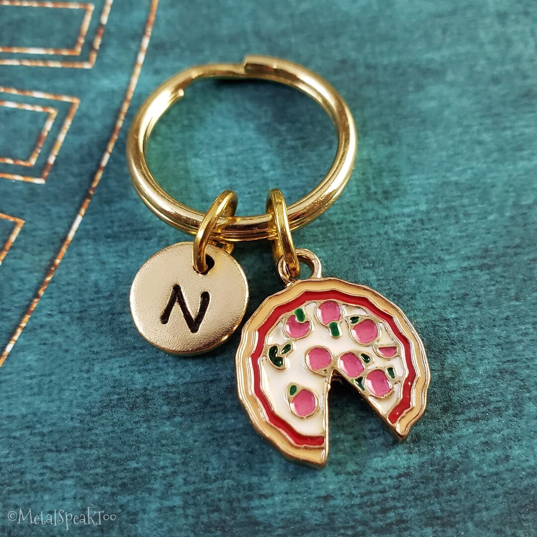 Pizza Keychain SMALL Colorful Realistic Whole Pizza Pendant Keyring ...
