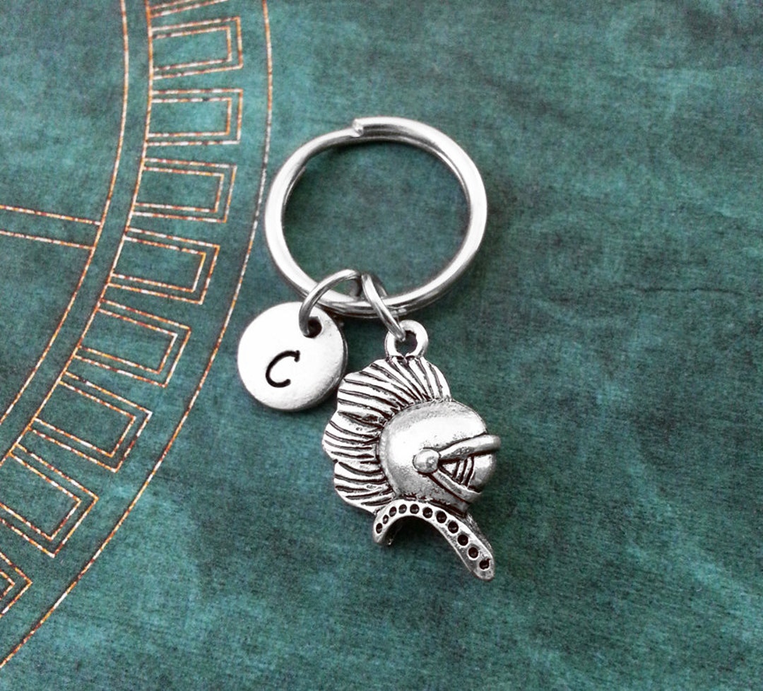 Spartan Keychain SMALL Spartan Helmet Keychain Personalized Keychain ...