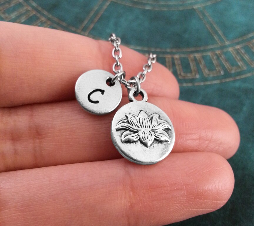 Lotus Keychain VERY SMALL Lotus Flower Keyring Personalized - Etsy