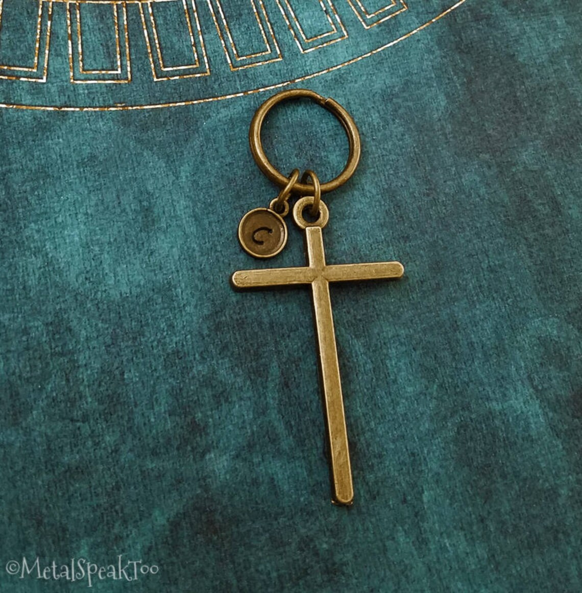 Cross Keychain SMALL Bronze Cross Keyring Christian Keychain - Etsy