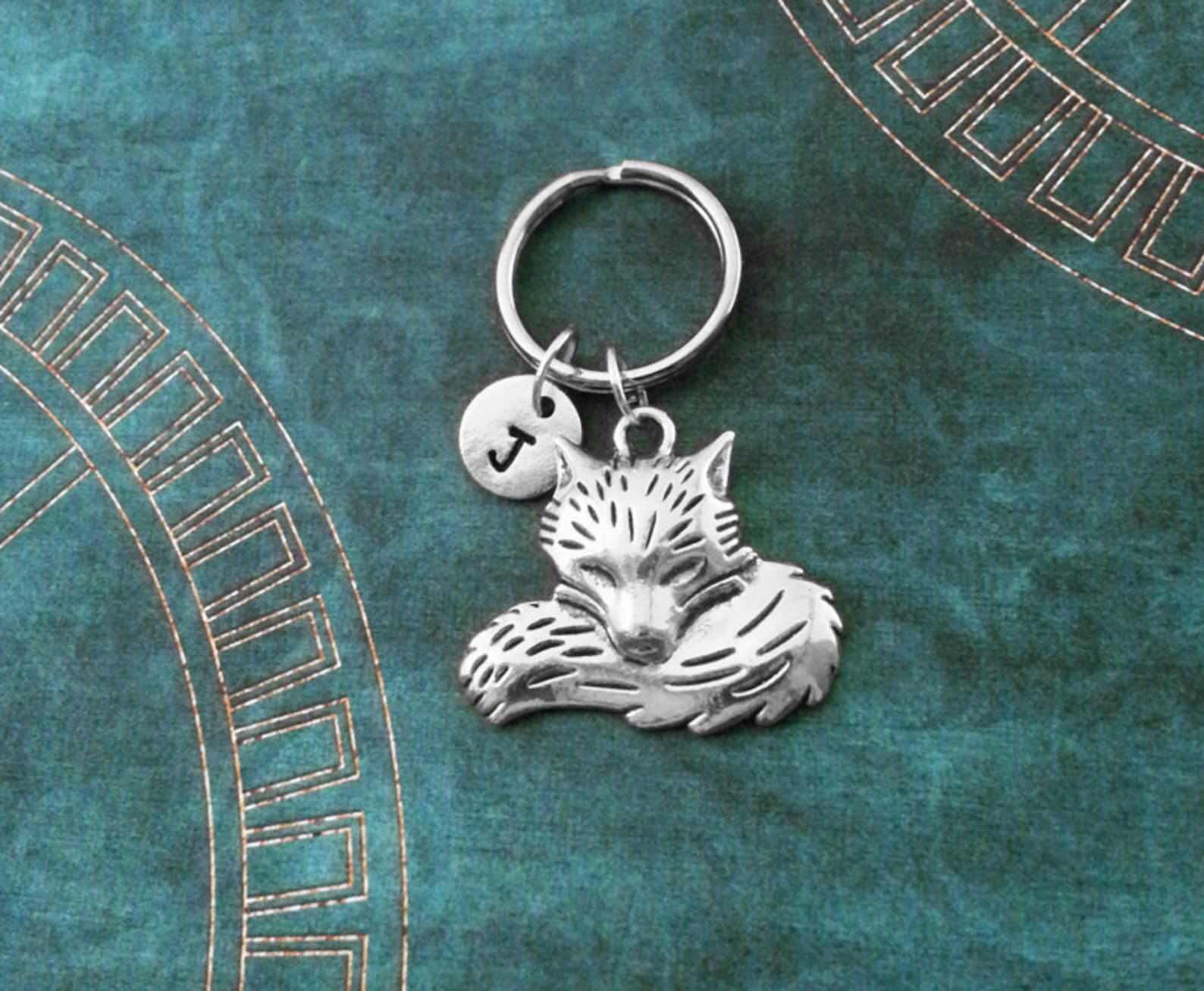 Fox Keychain SMALL Silver Fox Keyring Personalized Keychain - Etsy