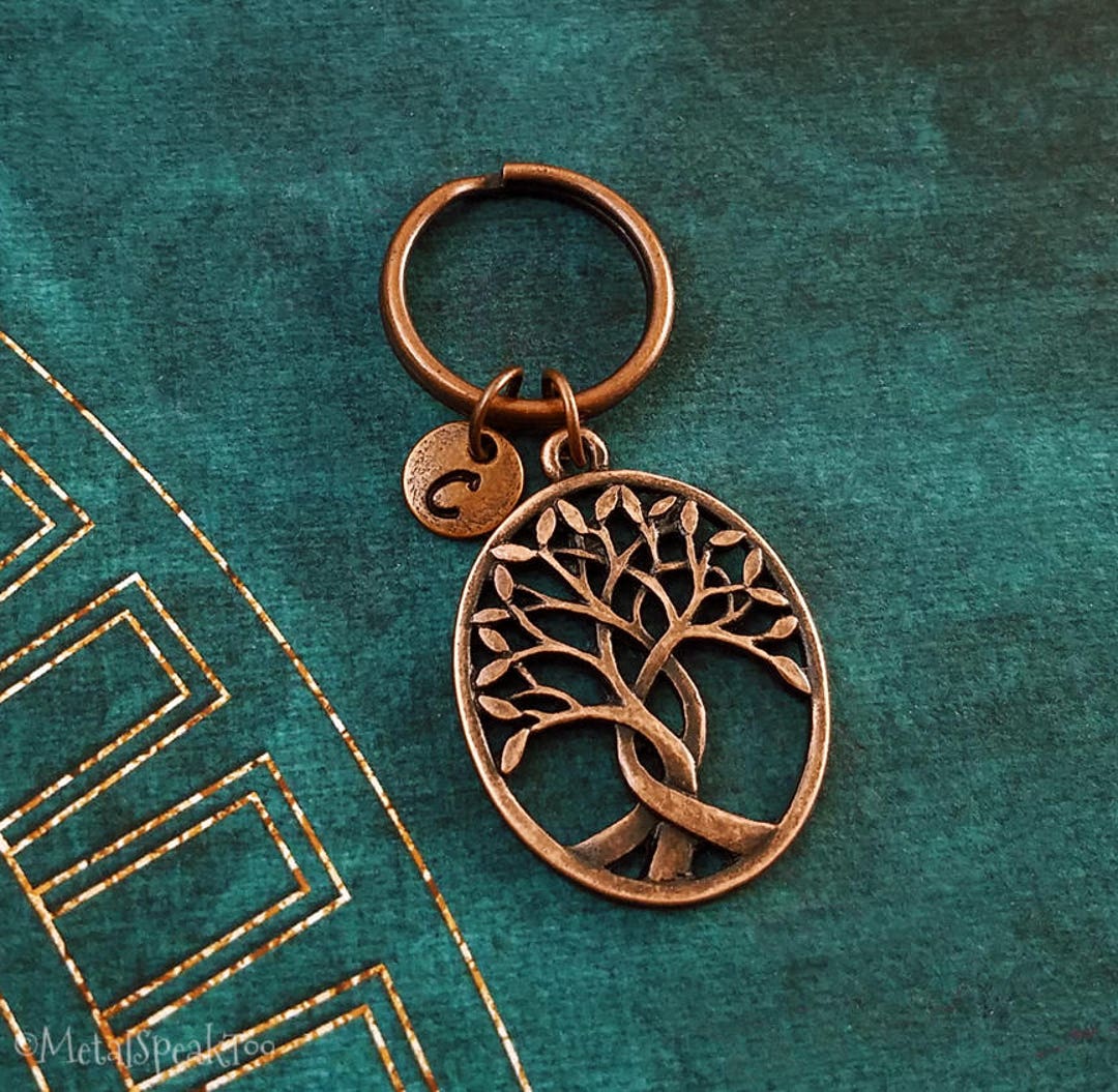 Tree of Life Keychain SMALL Copper Tree Keychain Family Tree Charm ...