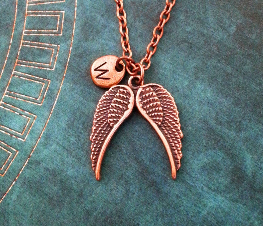 Wings Keychain SMALL Copper Angel Wings Keyring Personalized | Etsy