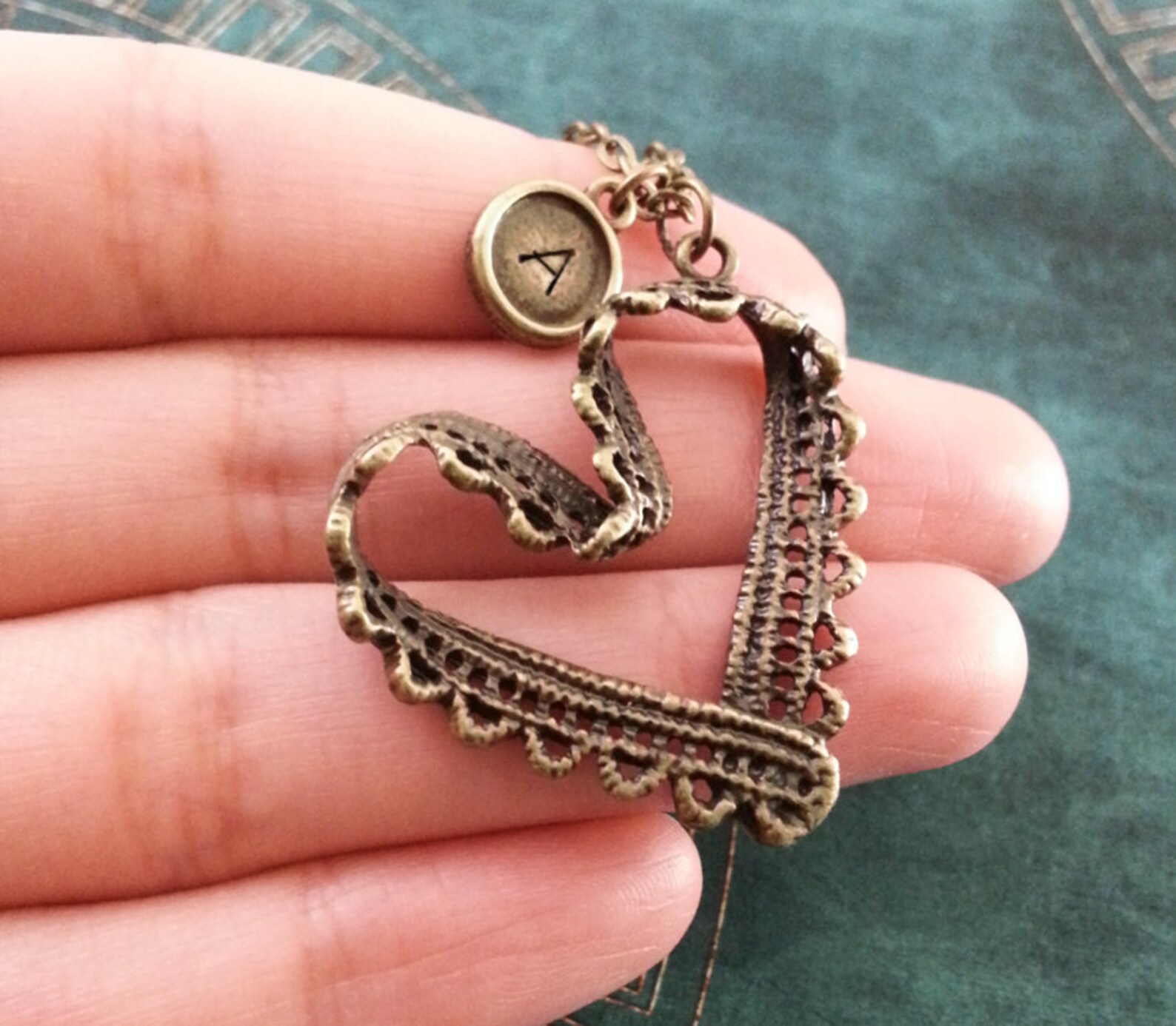 Lace Heart Keychain SMALL Heart Keyring Personalized Keychain - Etsy