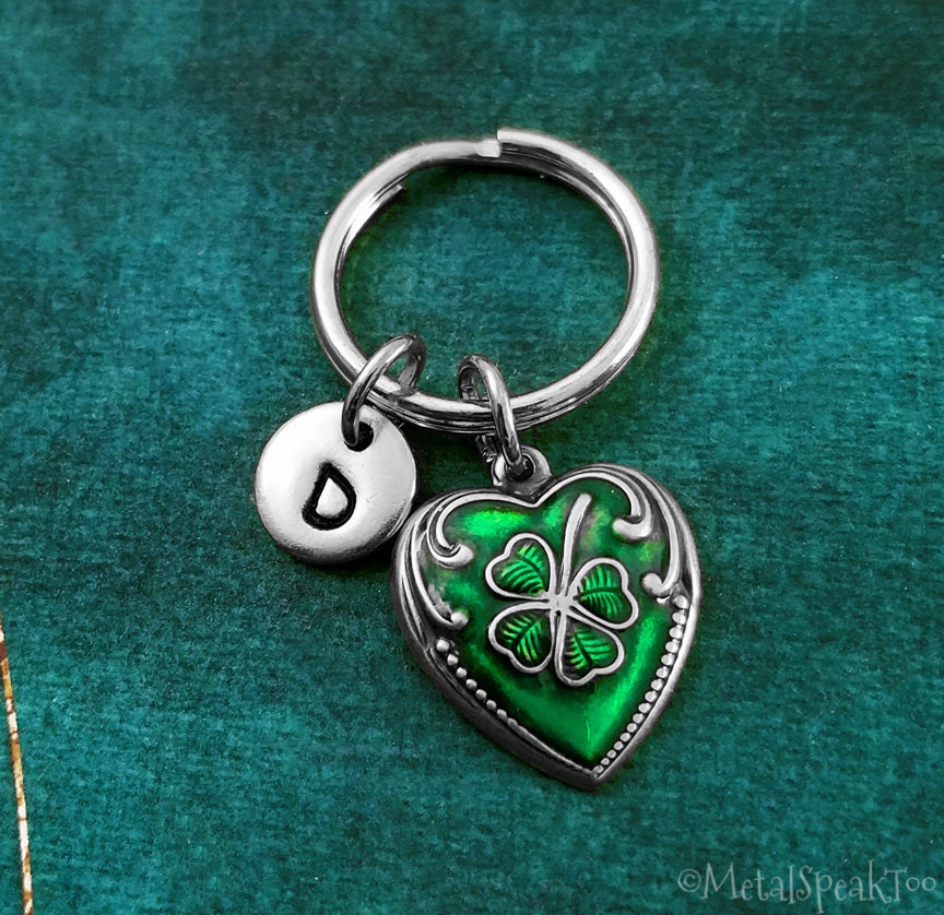 Clover Keychain SMALL Four Leaf Clover Keyring Irish Keychain - Etsy