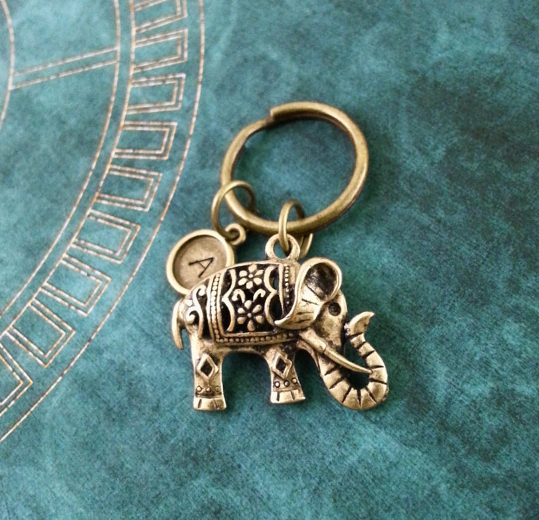 Elephant Keychain, Elephant Keyring, Custom Keyring, Personalized ...