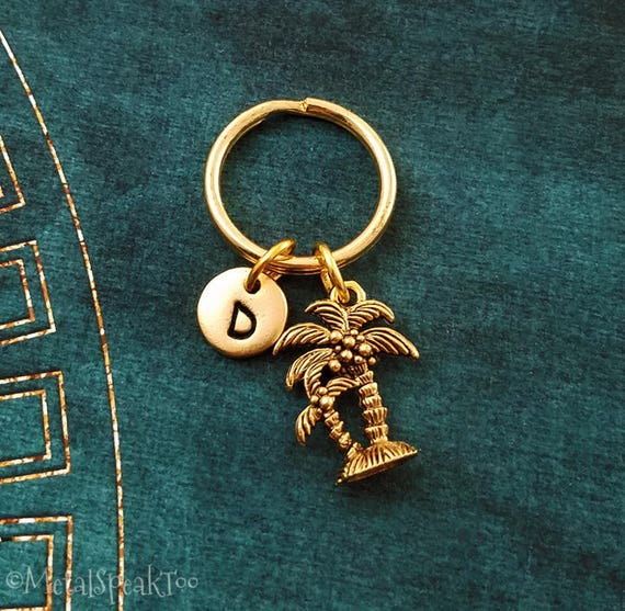 Palm Tree Keychain VERY SMALL Palm Tree Keyring Beach Keychain - Etsy