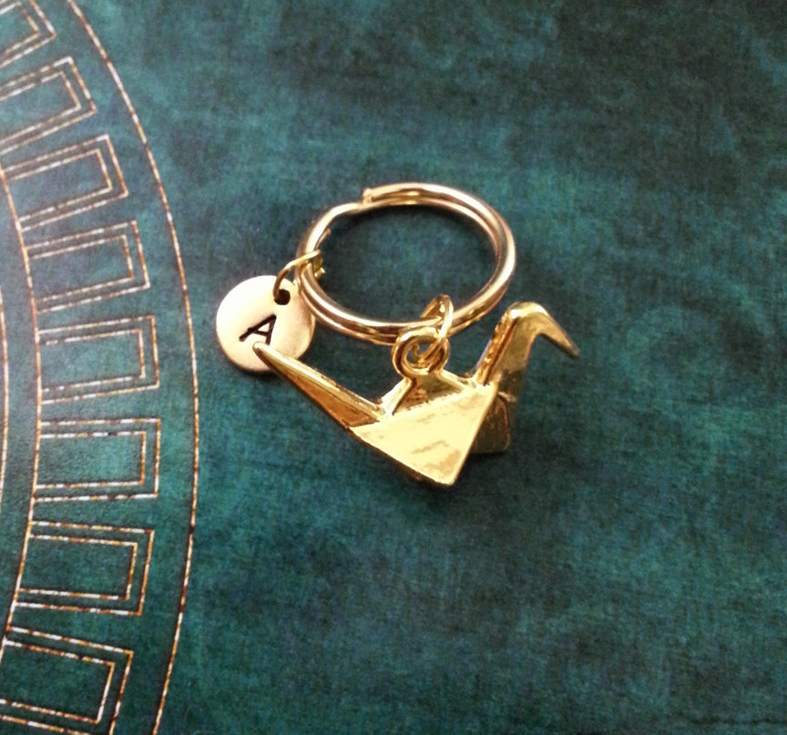 Paper Crane Keychain SMALL Paper Crane Keyring Monogram - Etsy