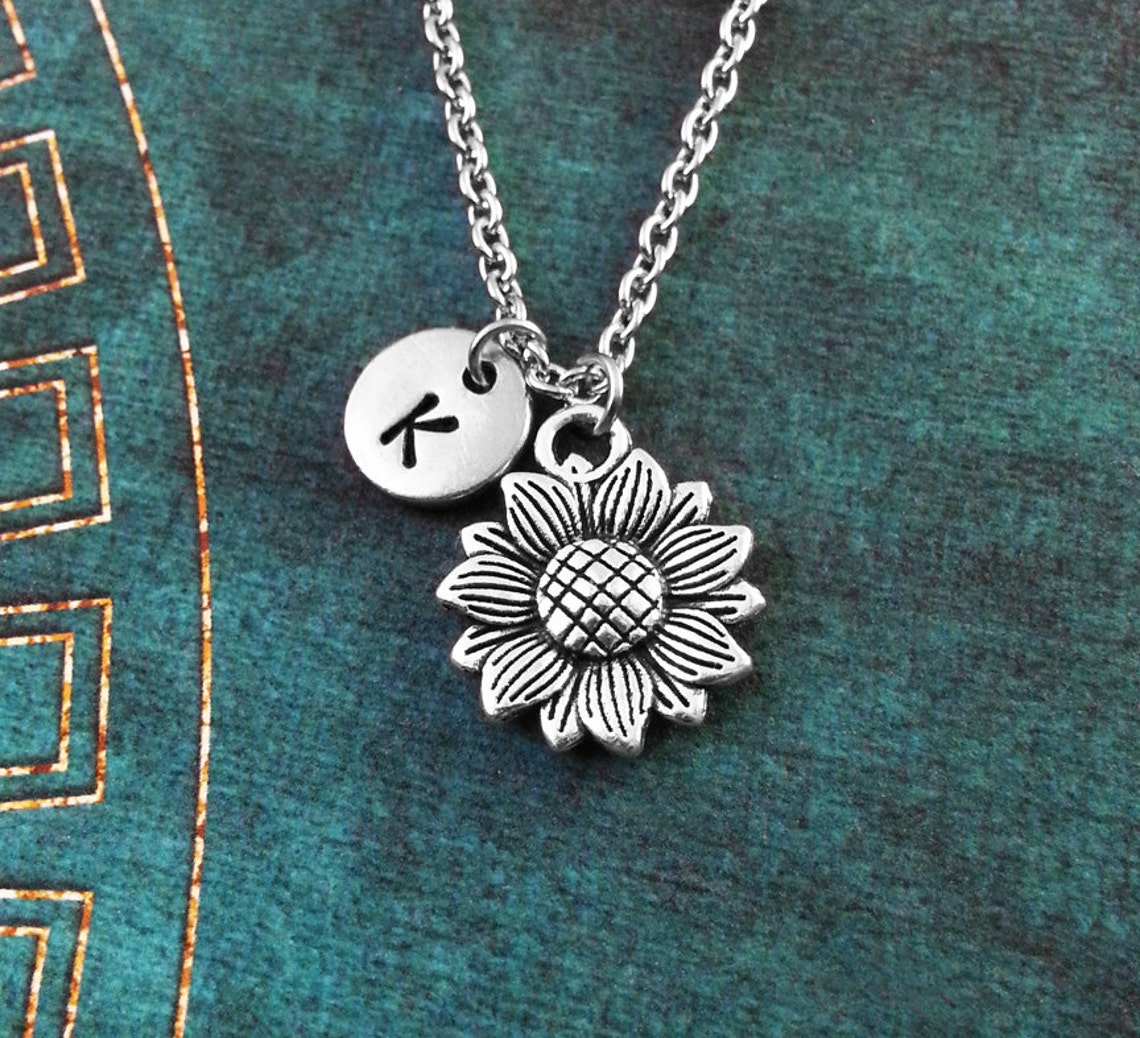 Sunflower Keychain VERY SMALL Silver Sunflower Keyring Flower Keychain ...