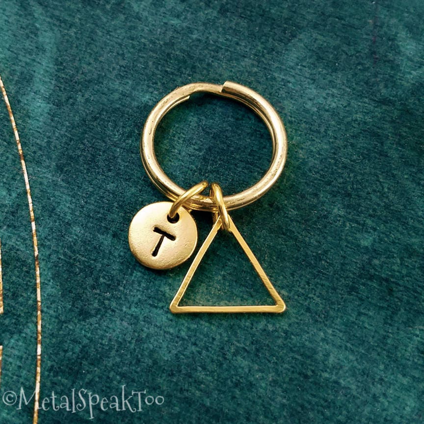 Triangle Keychain VERY SMALL Triangle Keyring Geometric - Etsy