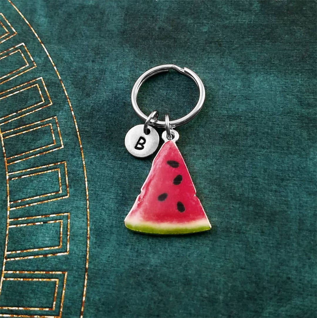 Watermelon Keychain SMALL Watermelon Keyring Red Watermelon Slice Fruit ...