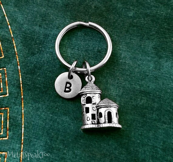 Castle Keychain VERY SMALL Castle Keyring Castle Charm | Etsy