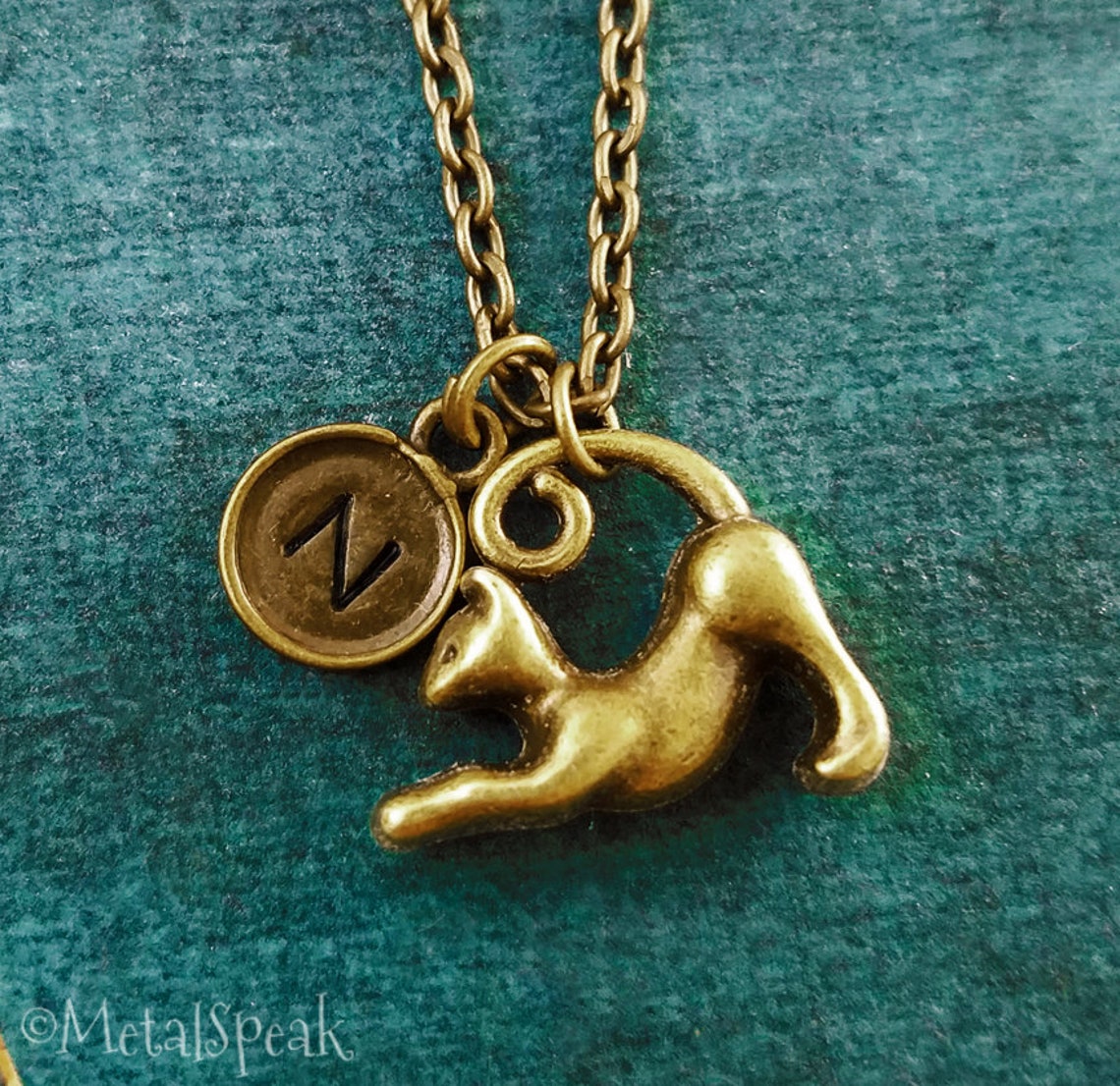 Cat Keychain SMALL Cat Keyring Bronze Cat Charm Keychain - Etsy