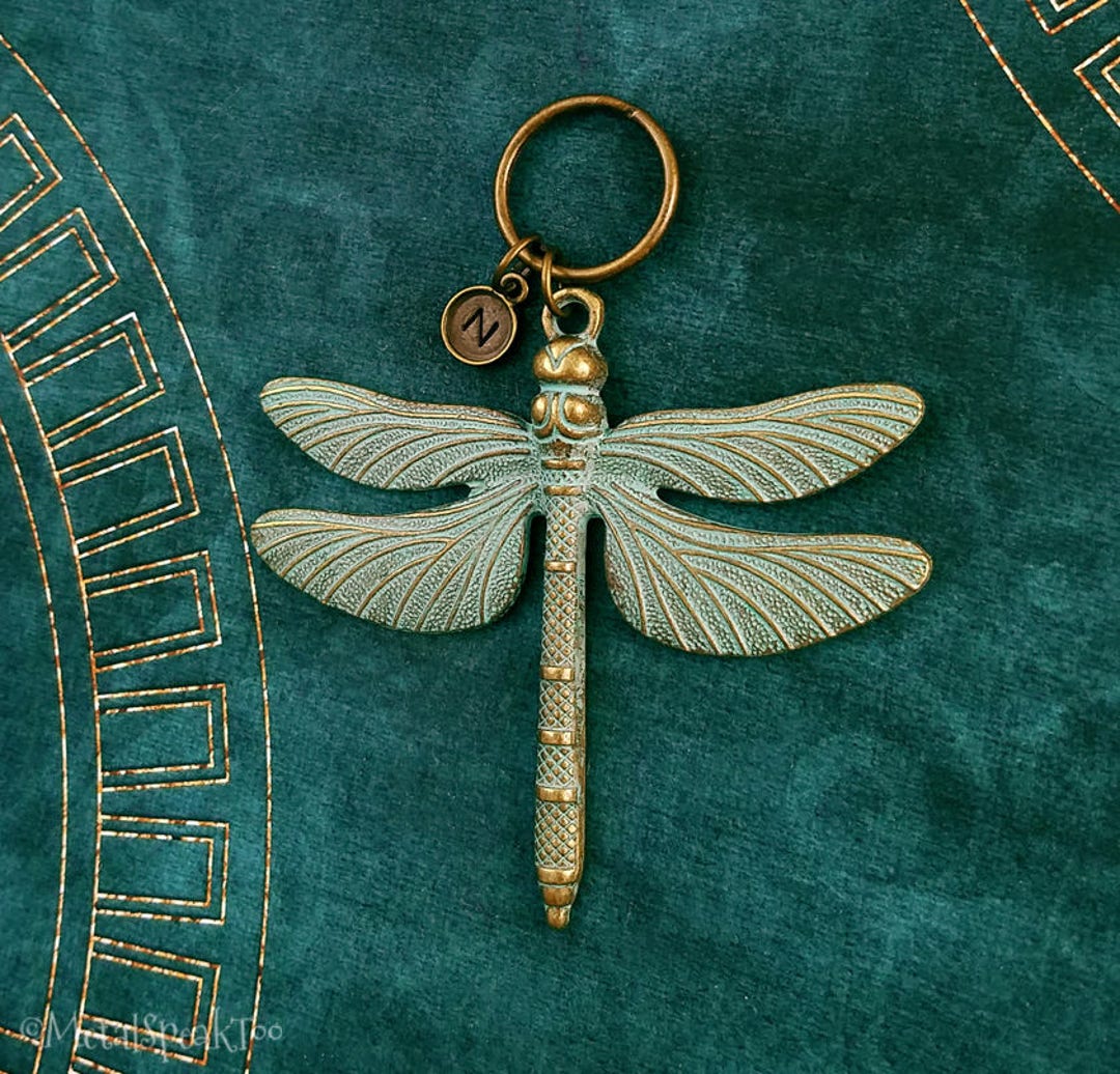 Dragonfly Keychain LARGE Dragonfly Charm Keychain Dragonfly Keyring ...