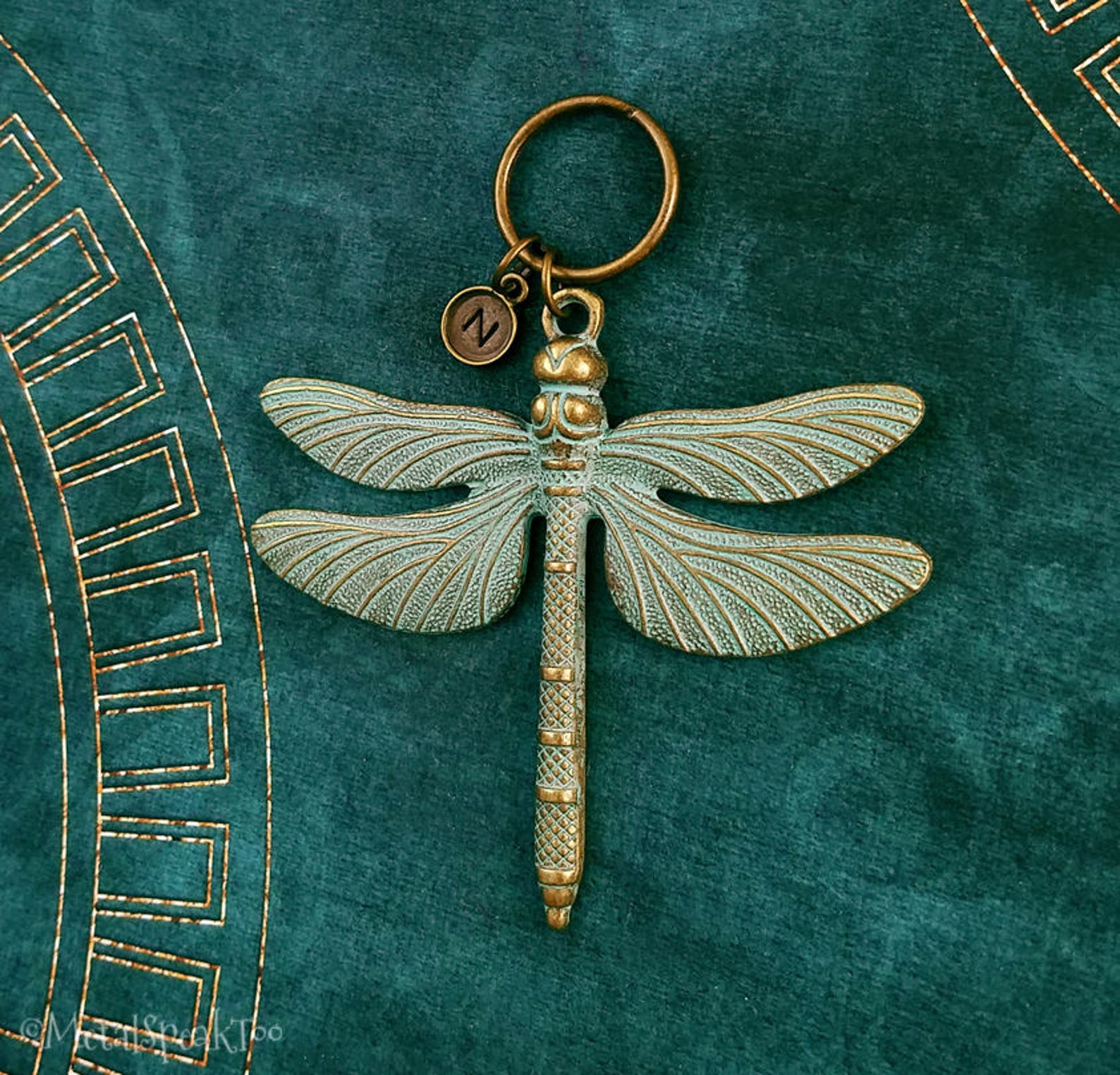 Dragonfly Keychain LARGE Dragonfly Charm Keychain Dragonfly Keyring ...