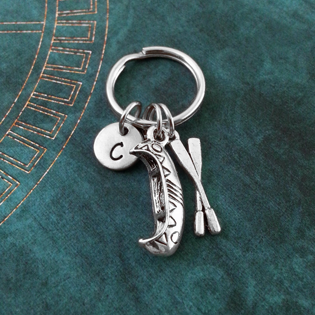 Canoe Keychain, SMALL Oars Keyring, Oar Pendant, Custom Keychain ...