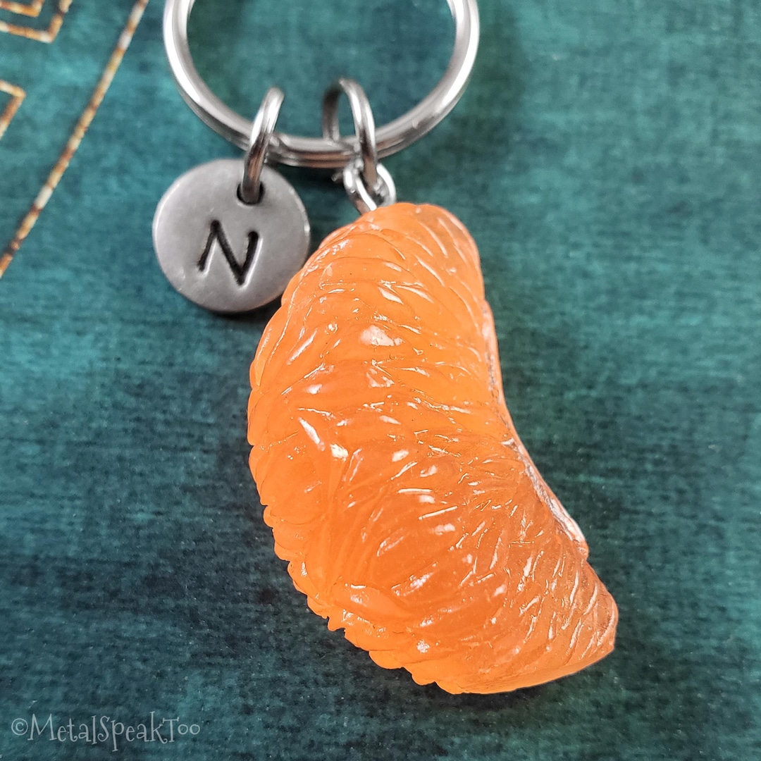Orange Slice Keychain VERY SMALL Mandarin Orange Pendant Cute Realistic ...