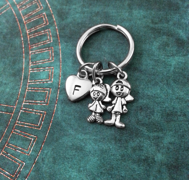 Son and Daughter Keychain SMALL Personalized Key Ring Boy - Etsy