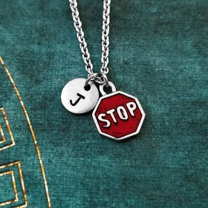 Stop Sign Keychain VERY SMALL Stop Sign Keyring Initial Keychain ...