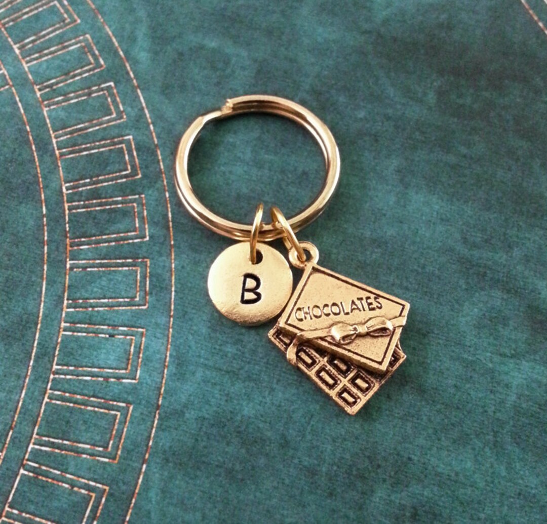 Box of Chocolates Keychain, SMALL Chocolate Keyring, Personalized Key ...