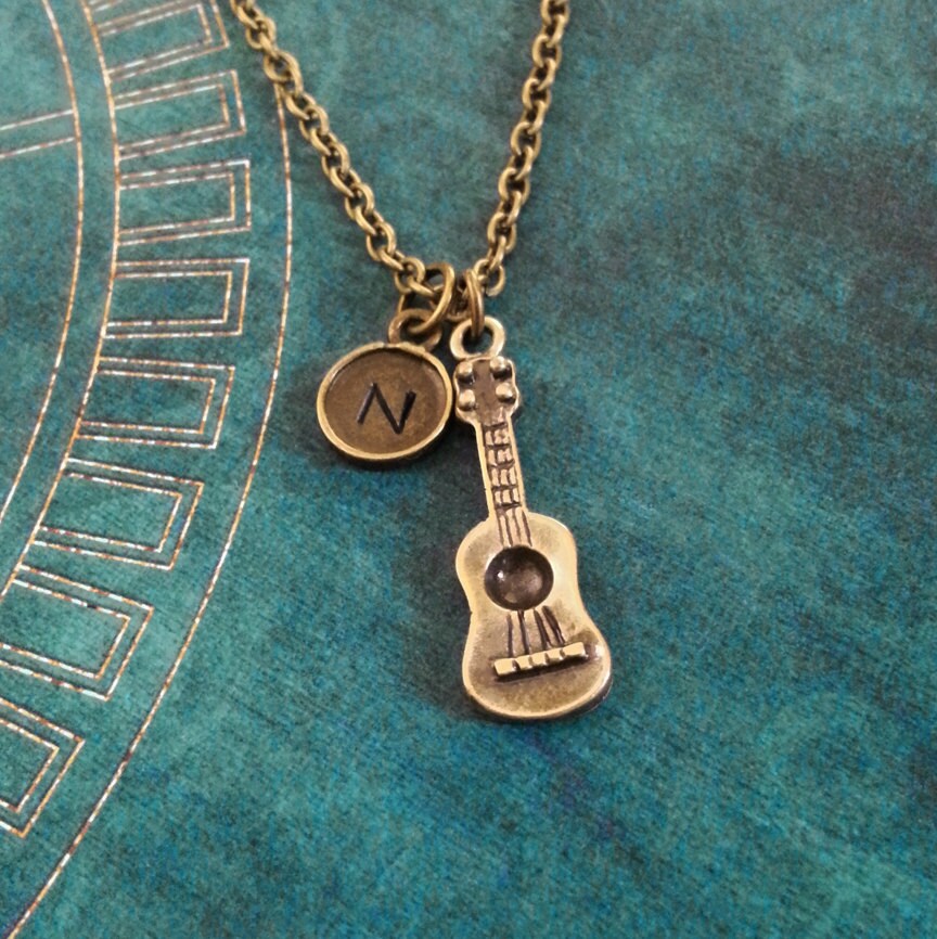 Guitar Keychain VERY SMALL Bronze Guitar Keyring Acoustic | Etsy
