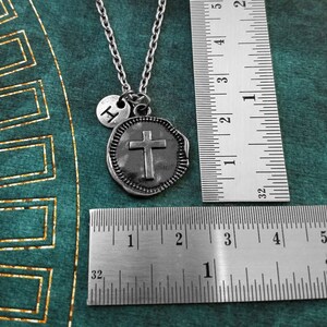 Black Cross Keychain SMALL Gunmetal Cross Keyring Coin Charm Christian ...