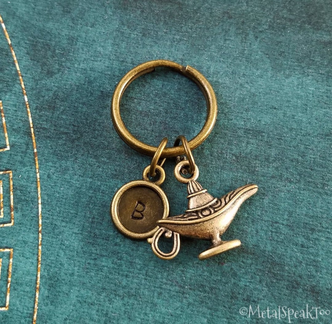 Genie Lamp Keychain SMALL Arabian Oil Lamp Charm Keychain Lamp Keyring ...