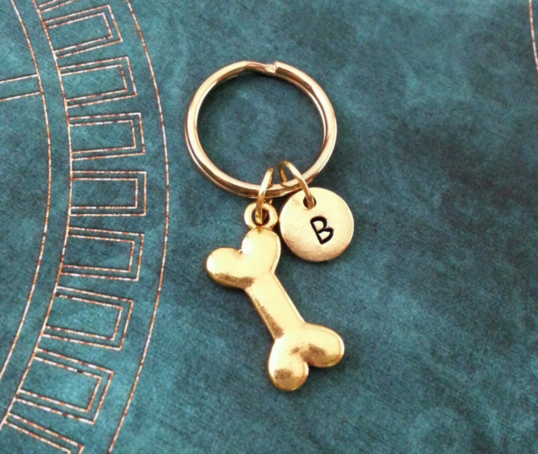 Bone Keychain VERY SMALL Personalized Keychain Dog Bone Keychain Dog ...