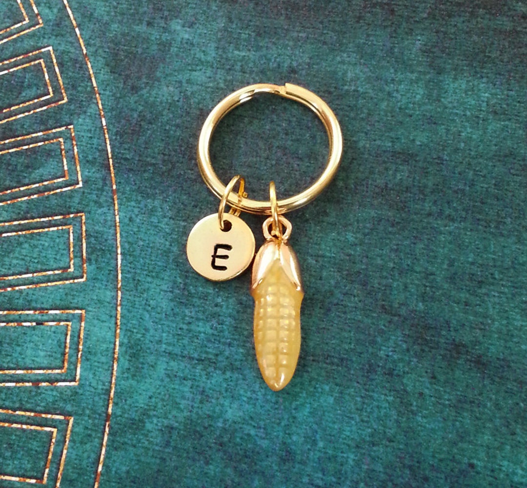 Corn Keychain VERY SMALL Corn Keyring Dad Keychain Boyfriend Keychain ...