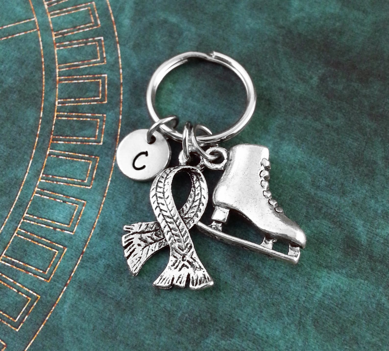 Ice Skate Keychain Personalized Keychain Ice Skate Keyring - Etsy